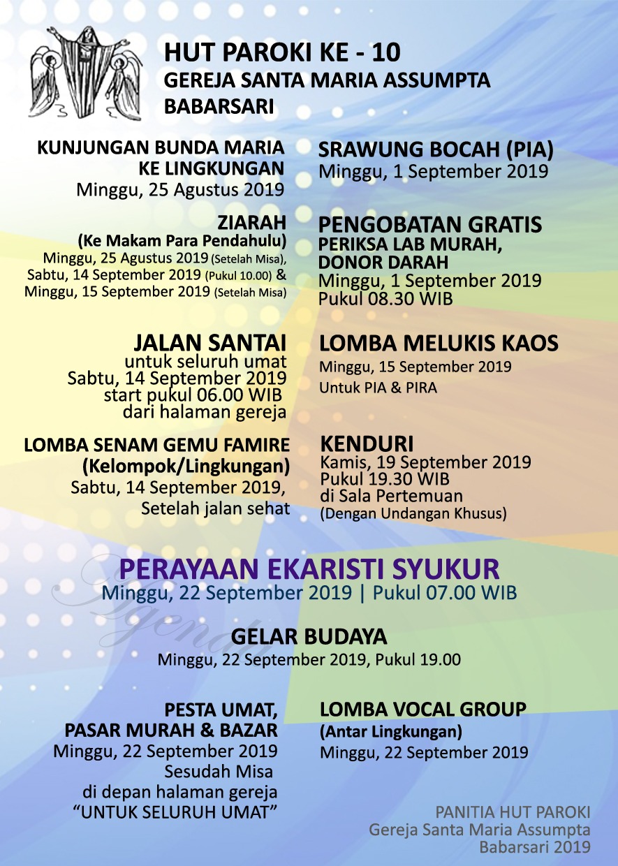 Kegiatan HUT Paroki Ke – 10, Gereja Santa Maria Assumpta Babarsari ...